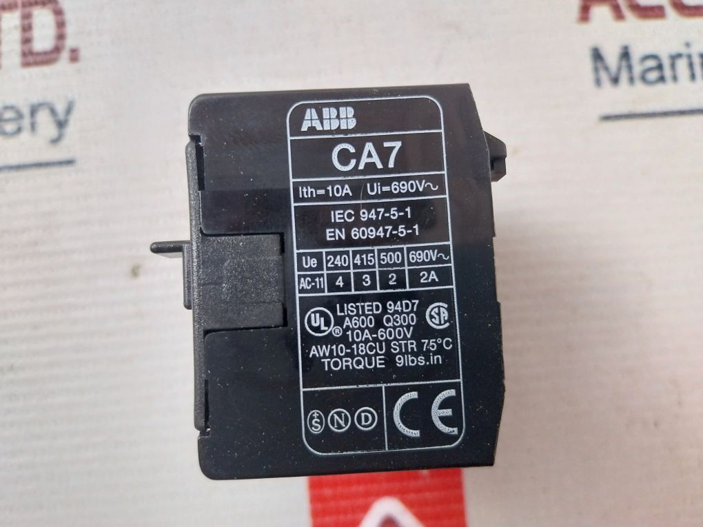 Abb Ca7-22K Auxiliary Contact Block – Aeliya Marine Tech