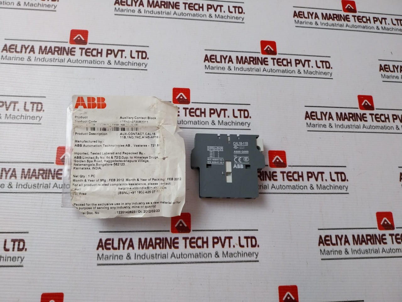 Abb Cal18-11B Auxiliary Contact Block 690V 16A – Aeliya Marine Tech