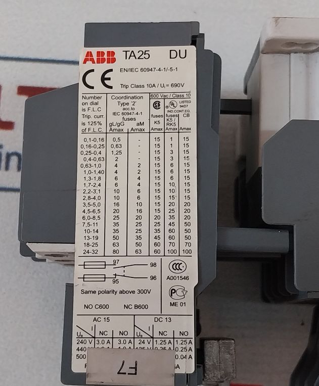 Abb Cal5-11 Auxiliary Contact Block 600Vac/Class 10 Set – Aeliya Marine ...