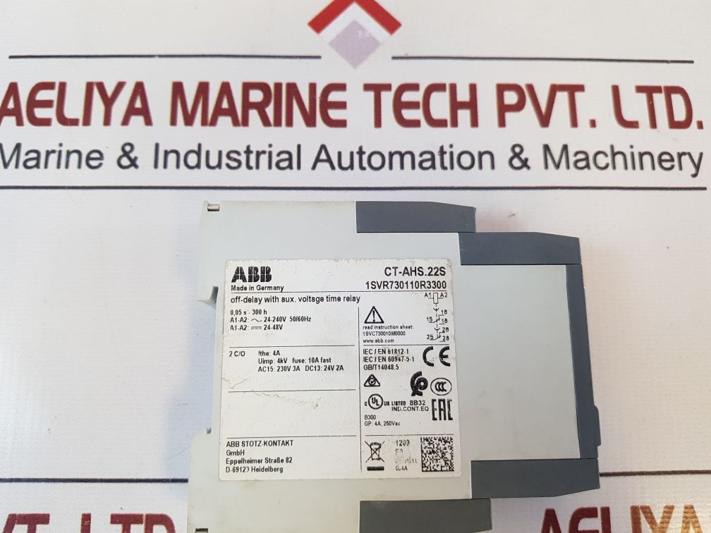 Abb Ct-ahs.22S Off-delay With Aux. Voltage Time Relay – Aeliya Marine Tech