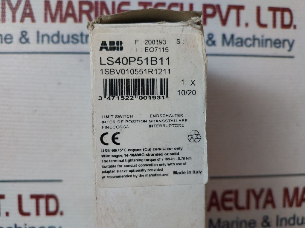 Abb Ls40P51B11 Limit Switch – Aeliya Marine Tech®