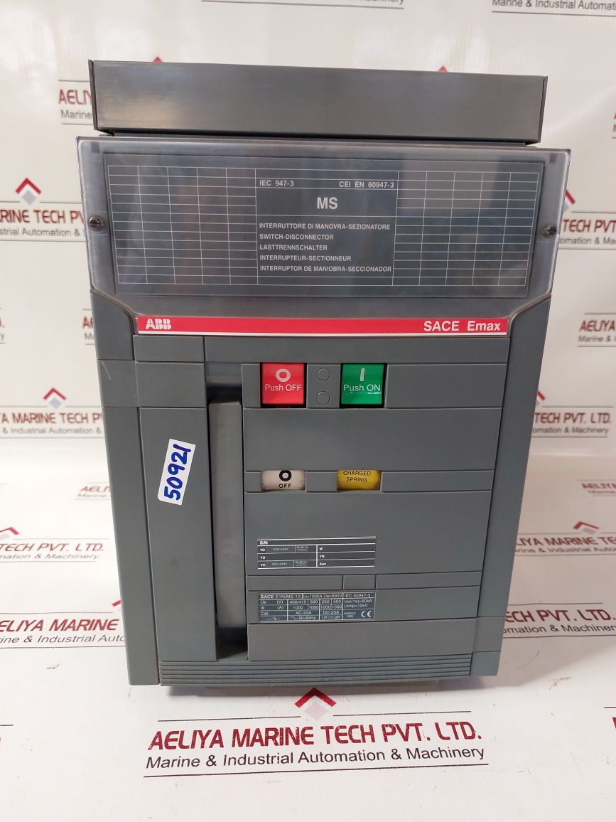 Abb Sace E1N/Ms 10 Voltage Air Circuit Breaker 1000A – Aeliya Marine Tech®