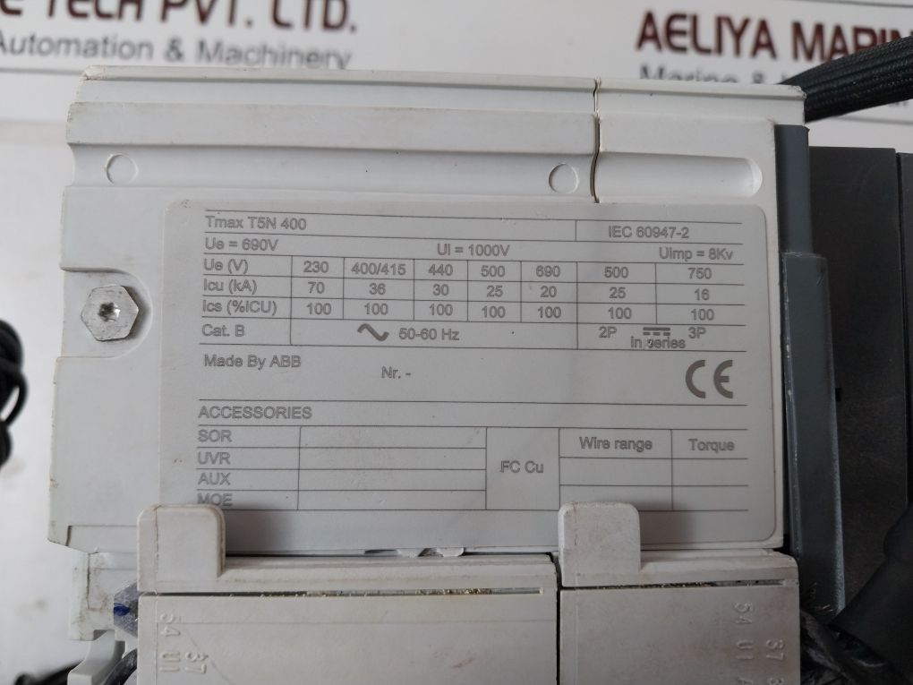 Abb Sace Tmax T5N 400 Circuit Breaker Accessory – Aeliya Marine Tech®