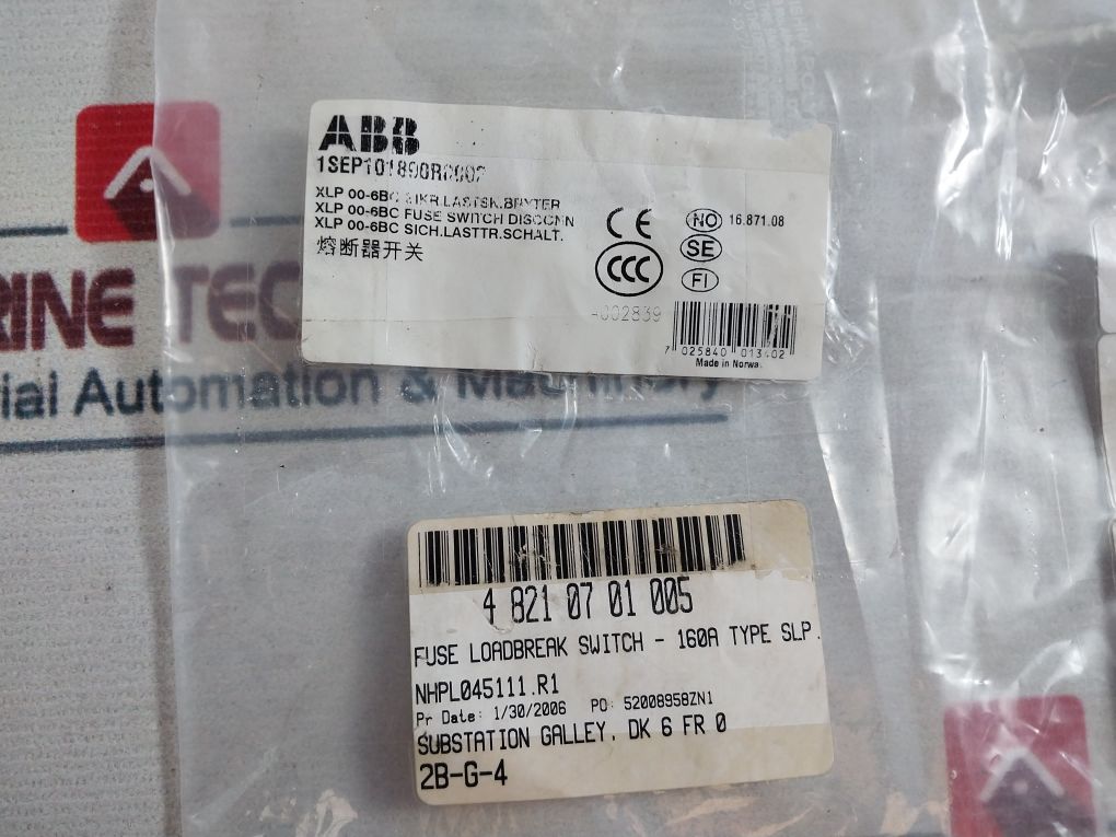 Abb Xlp00-6Bc Fuse Switch Disconnector 1Sep101890R0002 – Aeliya Marine Tech®