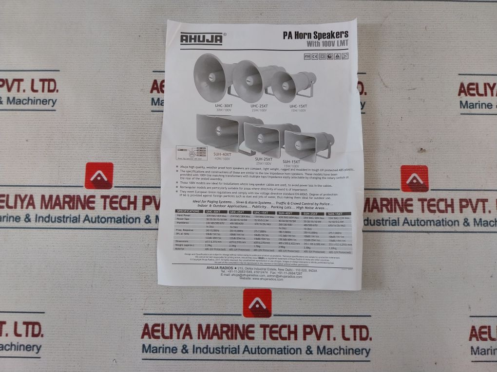 Ahuja Uhc-15xt Pa Horn Speaker With 100v Transformer 15w Rms – Aeliya Marine Tech
