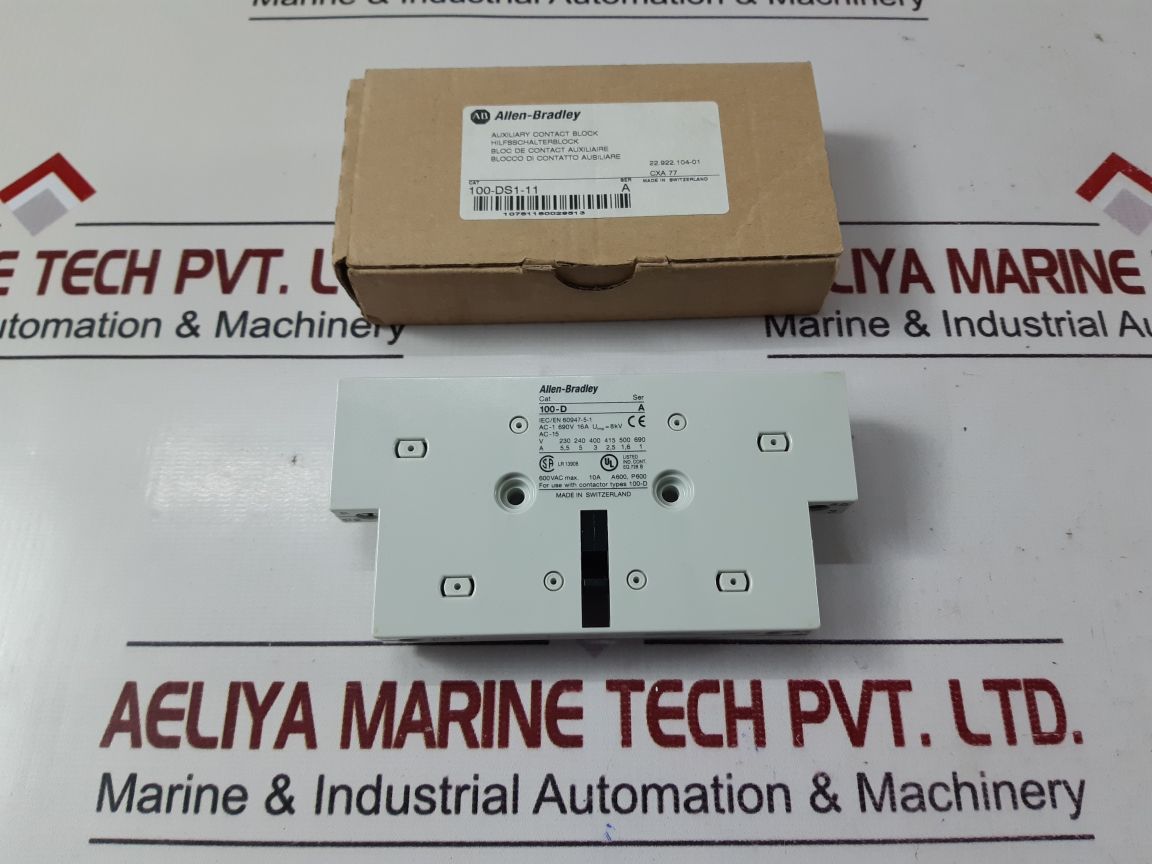 Allen-bradley 100-ds1-11 Auxiliary Contact Block – Aeliya Marine Tech