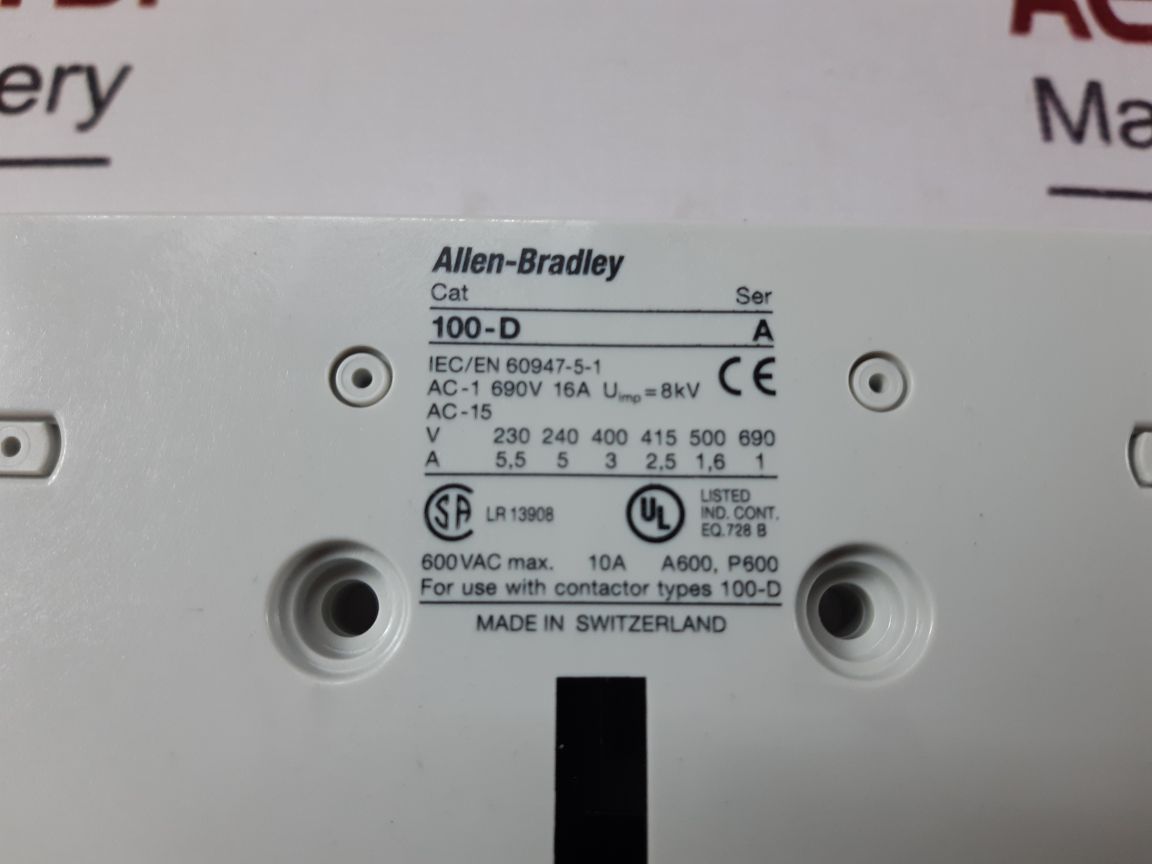 Allen-bradley 100-ds1-11 Auxiliary Contact Block – Aeliya Marine Tech