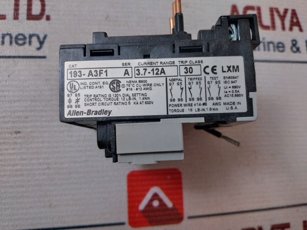 Allen-bradley 193-a3F1 Overload Relay – Aeliya Marine Tech