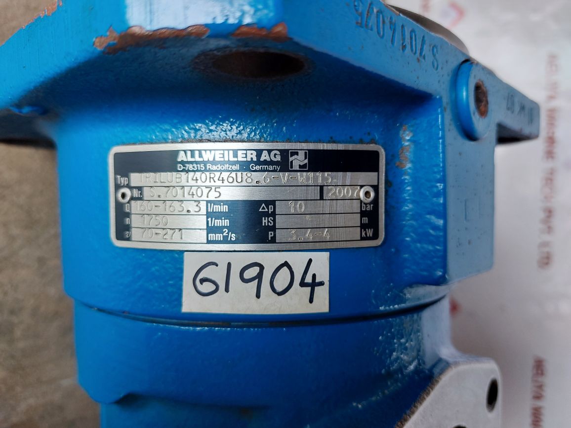Allweiler Trilub140R46U8.6-v-w115 Pump – Aeliya Marine Tech