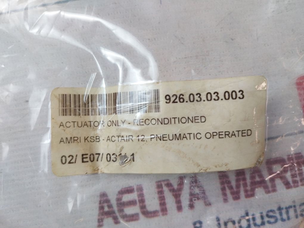 Amri-ksb Actair 12 Pneumatic Actuator – Aeliya Marine Tech