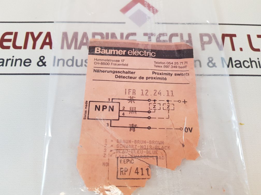 Baumer Electric Ifr 12.24.11 Proximity Switch – Aeliya Marine Tech