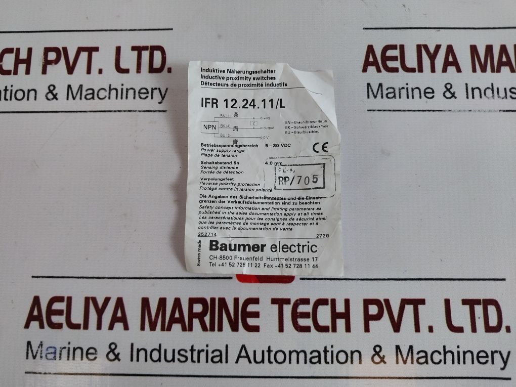 Baumer Electric Ifr 12.24.11/L Inductive Proximity Switch – Aeliya ...