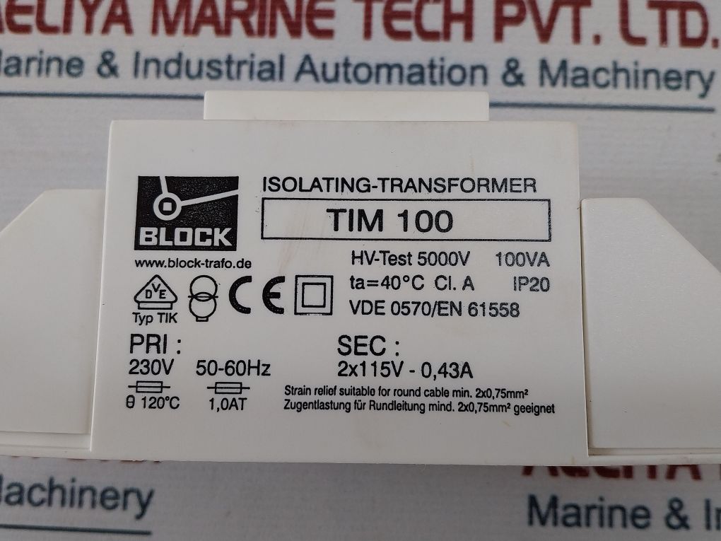 Block Tim 100 Isolating-transformer – Aeliya Marine Tech