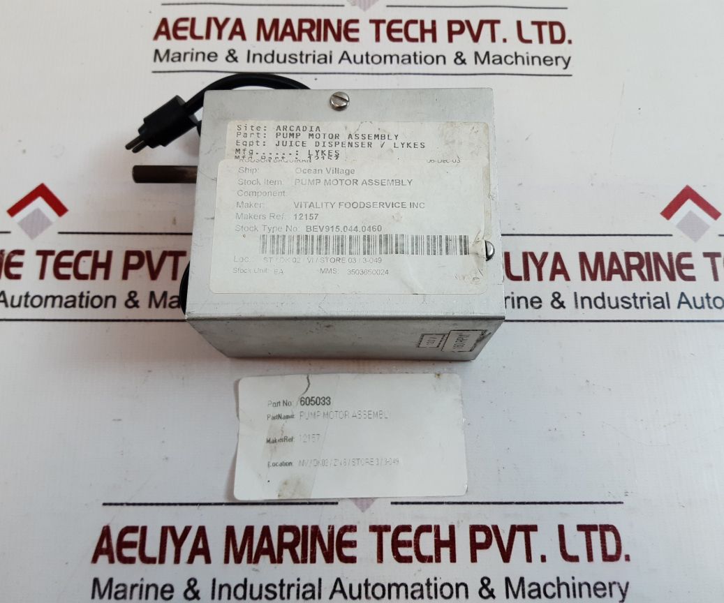 Brevel motors 605033 pump motor assembly 120v 160 rpm – Aeliya Marine Tech