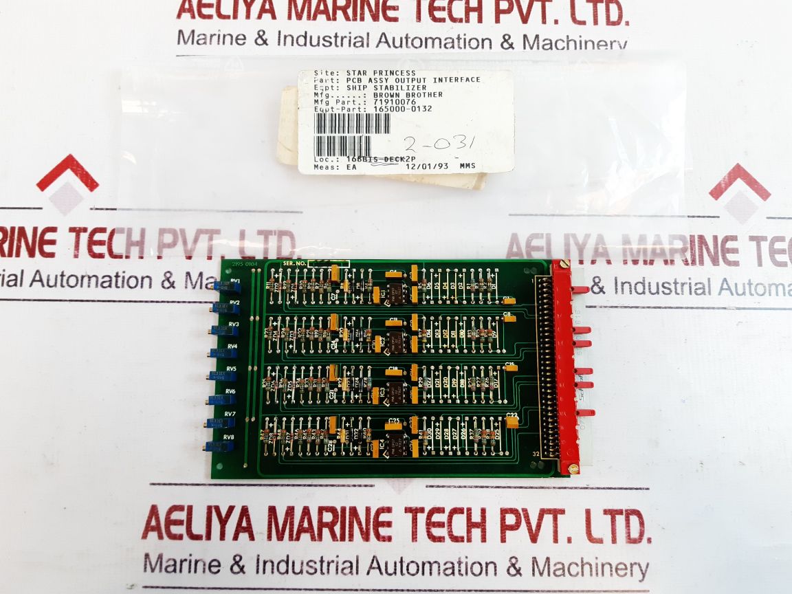 Brown Brother 2195 0104 Pcb Assy Output Interface – Aeliya Marine Tech®