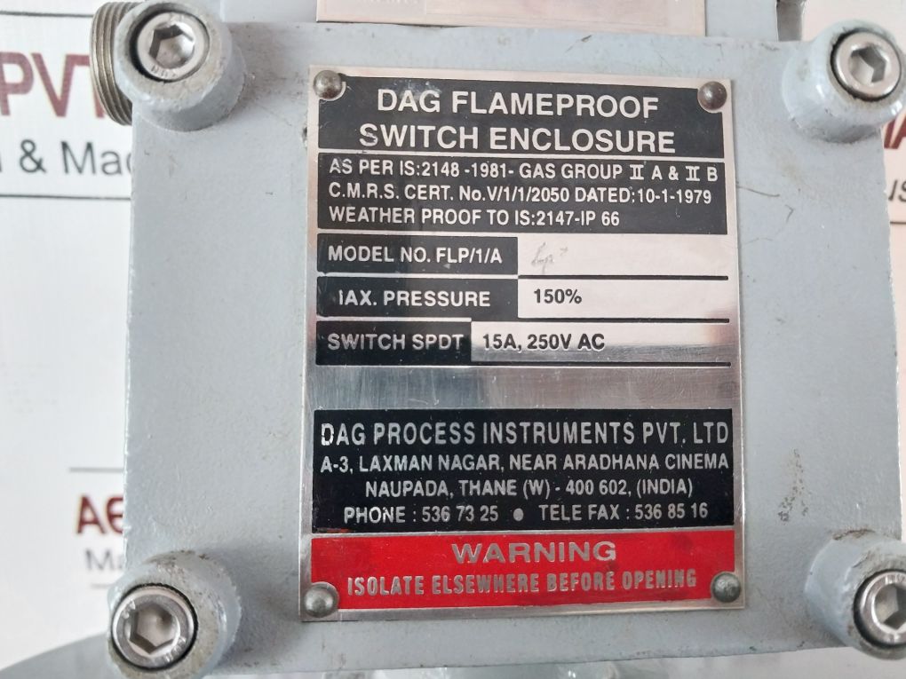 Dag Process Instruments Flp/1/A 4 Flameproof Switch Enclosure – Aeliya ...