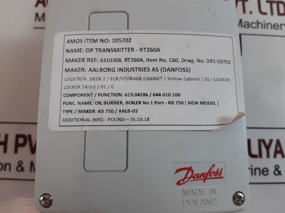 Danfoss Rt260A Differential Pressure Switch – Aeliya Marine Tech