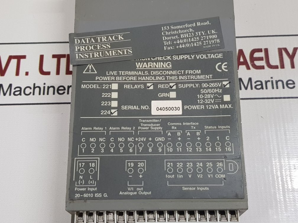 Data Track Process Instruments Tracker 200 Digital Panel Indicator ...