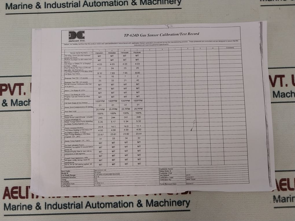 Detcon Tp-624D Hydrogen Sulfide H2S Gas Sensor 897-850800-010 – Aeliya ...