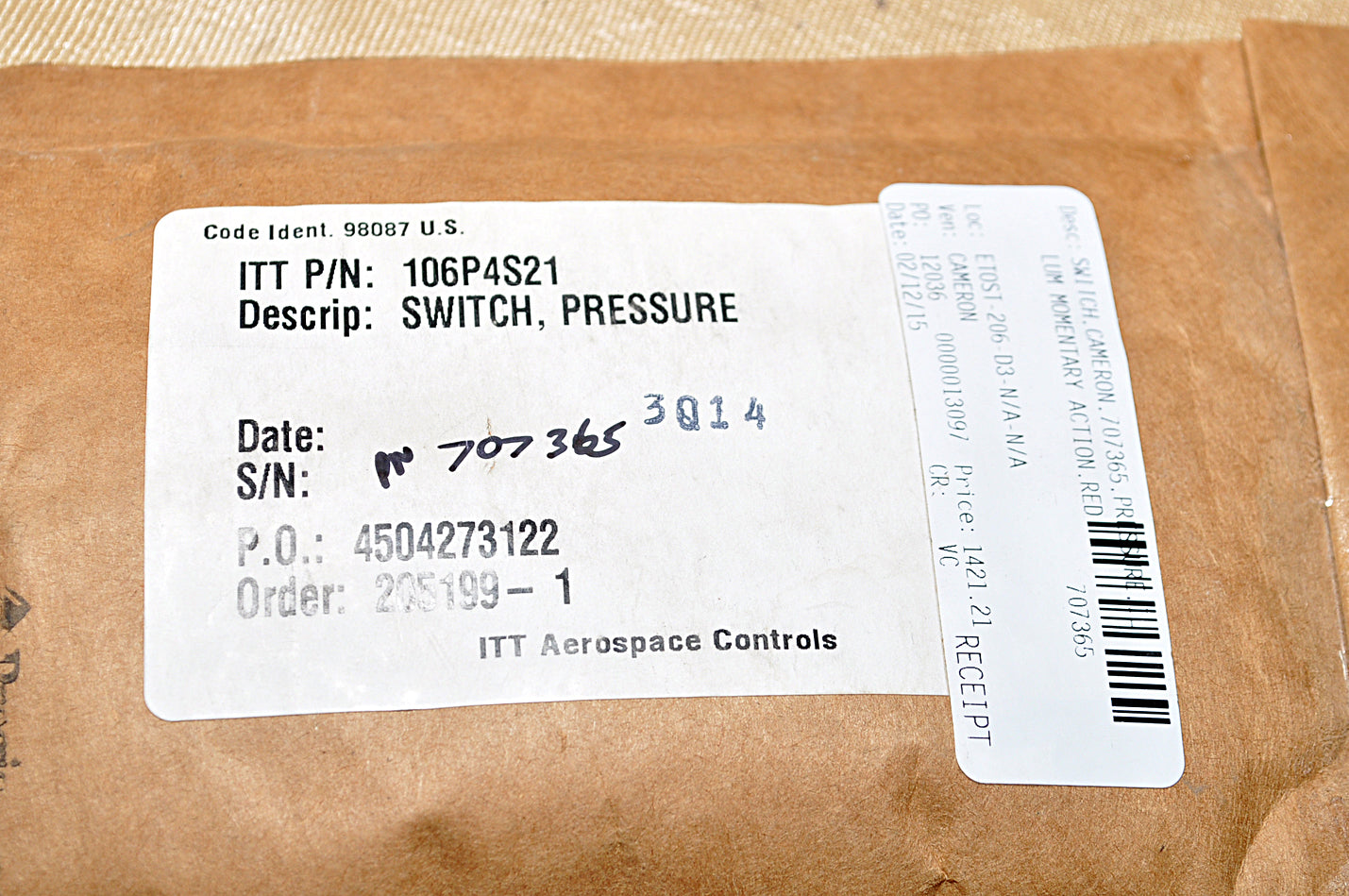 Itt aerospace controls 106p4s21 pressure switch – Aeliya Marine Tech
