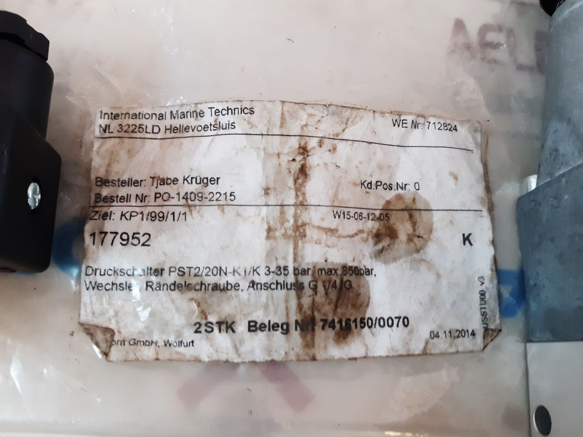 Duplomatic Pst2/21N-k1/K Pressure Switch 350Bar – Aeliya Marine Tech