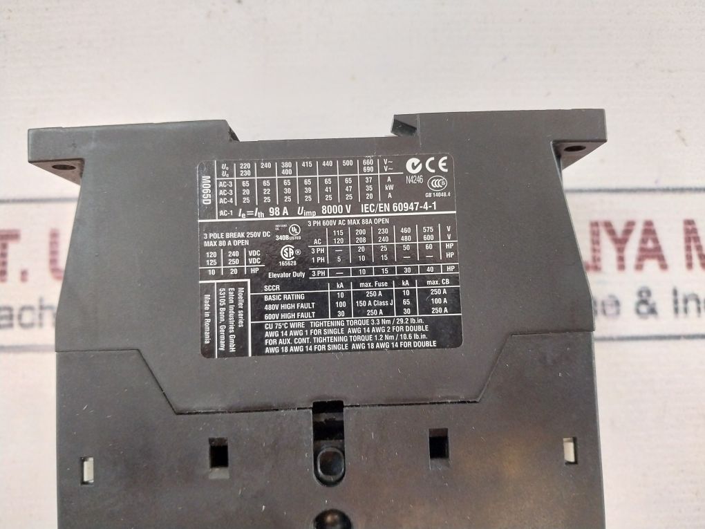 Eaton Dil M65 Contactor 240V 60Hz 8000V – Aeliya Marine Tech