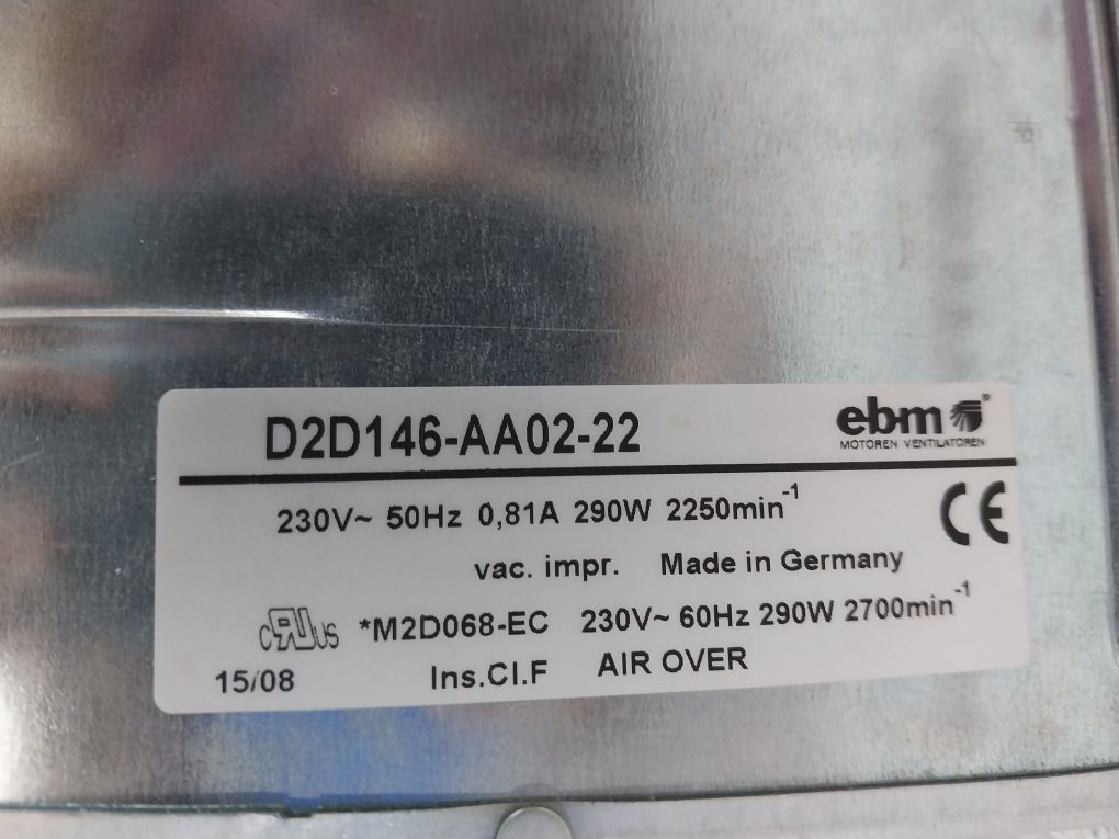 Ebm D2D146-aa02-22 Centrifugal Fan – Aeliya Marine Tech