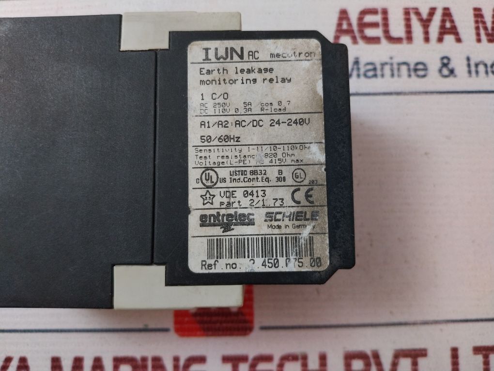 Entrelec Iwn 2.450.075.00 Monitoring Relay 50/60 Hz – Aeliya Marine Tech