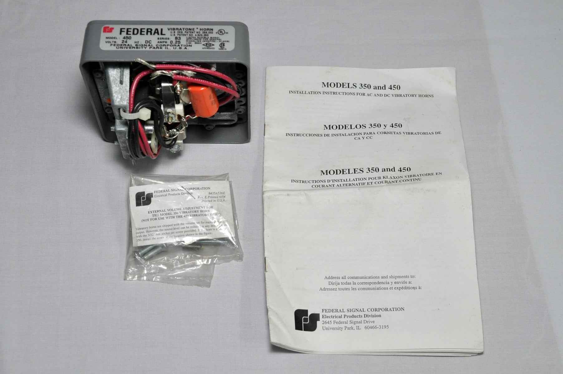 Federal signal 450 vibratone horn – Aeliya Marine Tech