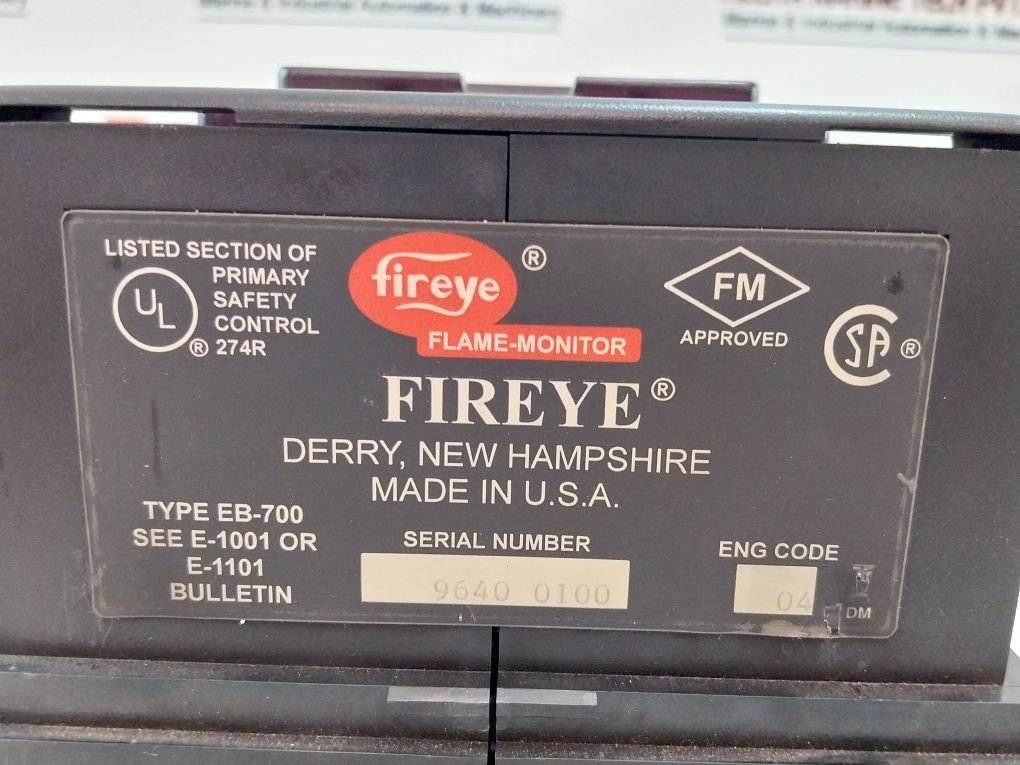 Fireye Eb-700 Flame-monitor – Aeliya Marine Tech