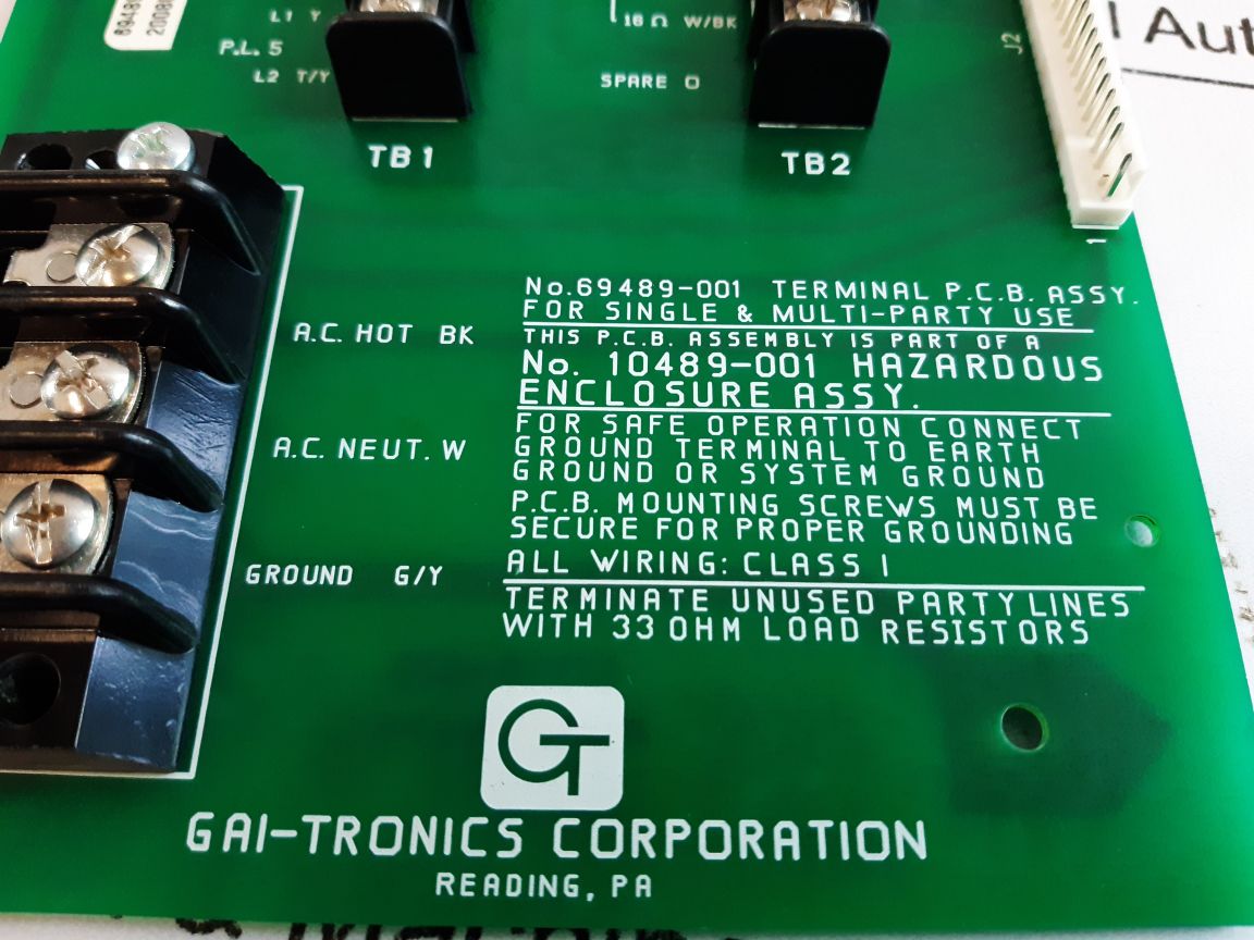 69489-001 PCB Board by Gai-tronics | 94V-0 for Electronics & Telecom. – Aeliya Marine Tech