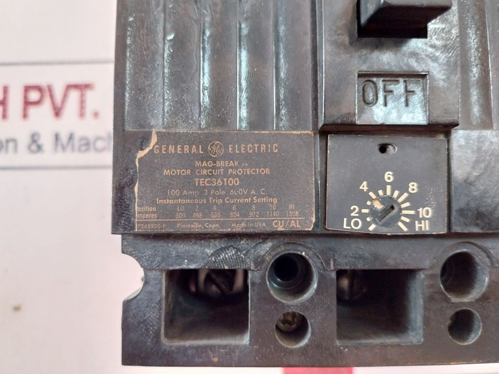 General Electric Tec36100 3 Pole Motor Circuit Protector – Aeliya ...