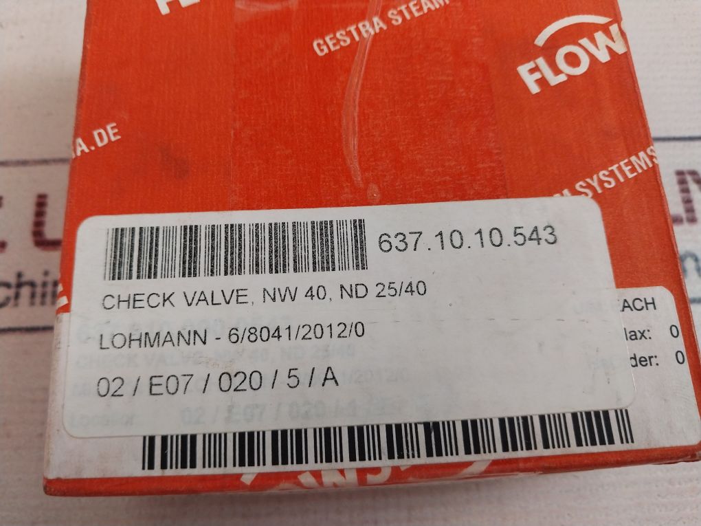 Gestra Rk 86 Check Valve Pn 6-40 – Aeliya Marine Tech®