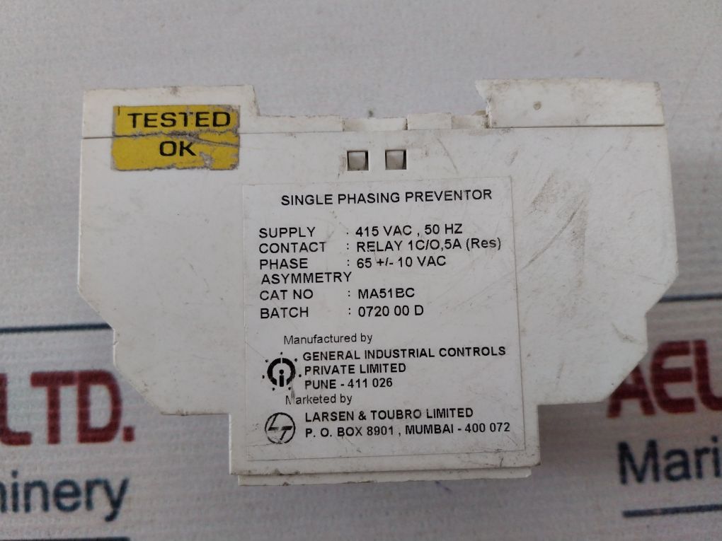 Gic Ma51Bc Voltage Monitoring Relay 415 Vac – Aeliya Marine Tech