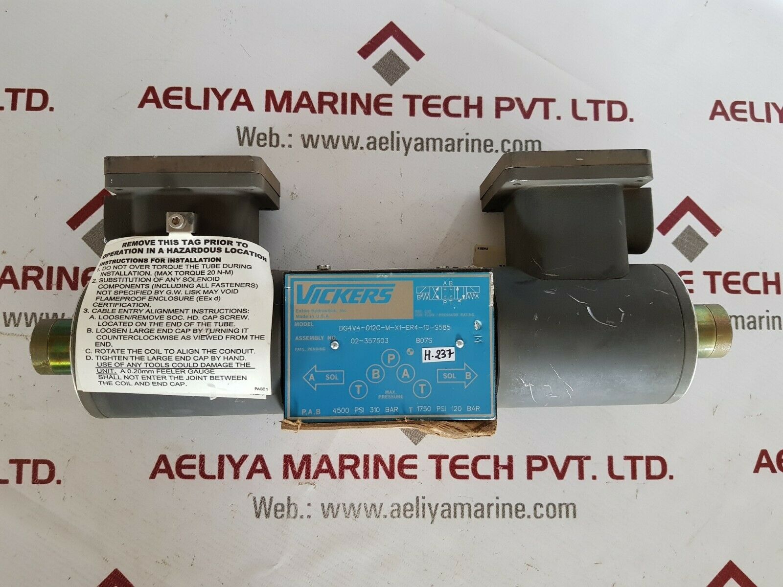 Vickers dg4v4-012c-m-x1-er4-10-s585 directional control valve – Aeliya Marine Tech