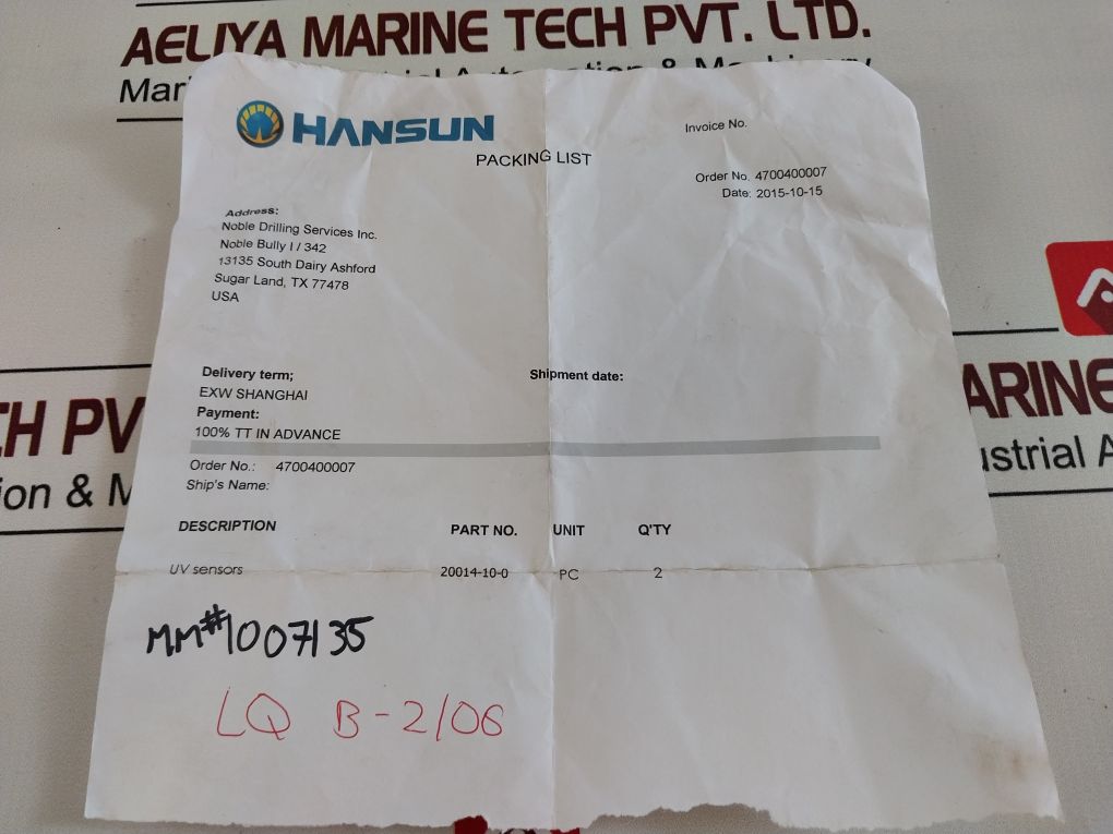 Hansun 20014-10-0 Uv Sensor – Aeliya Marine Tech