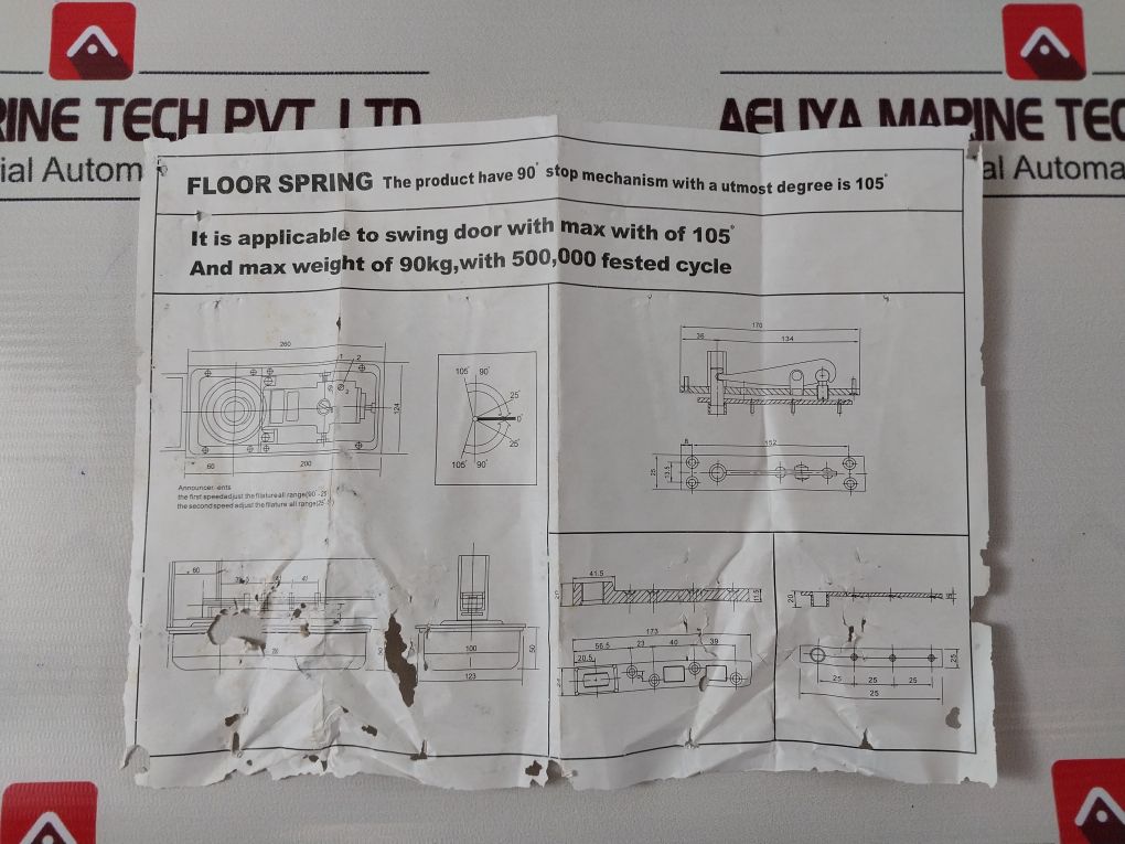 Hardwyn He-18 Floor Spring Set – Aeliya Marine Tech®