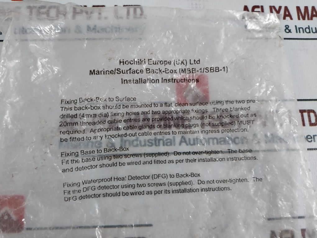 Hochiki Marine Mounting Back Box Mbb-1/Sbb-1 – Aeliya Marine Tech®