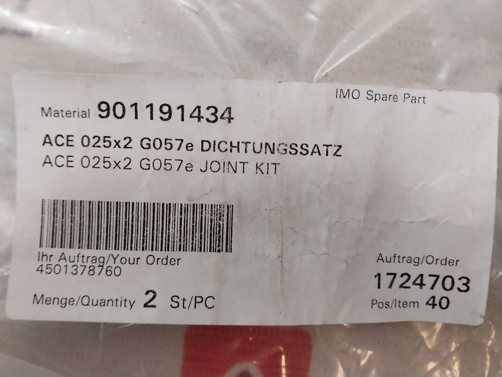 Imo Spare Parts Ace 025X2 G057E Joint Kit – Aeliya Marine Tech