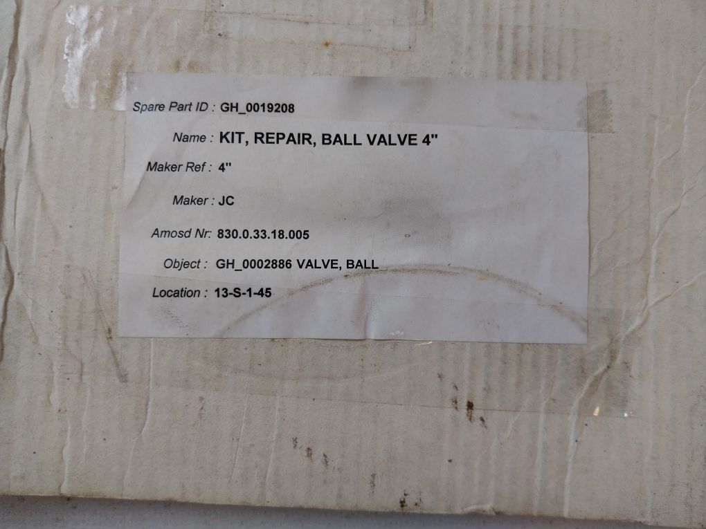 Jc Dn-4” Ball Valve Repair Kit – Aeliya Marine Tech