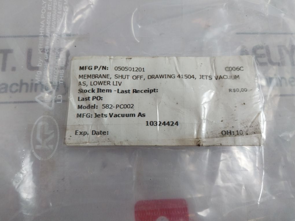 Jets Vacuum 050501201 Membrane Shut Off Lower Liv 582-pc002 – Aeliya Marine Tech