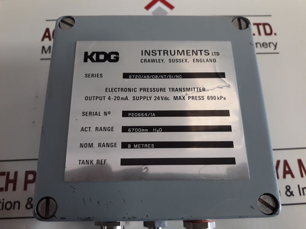 Kdg Instruments 8720/Ab/08/Nt/Si/Nc Electronic Pressure Transmitter – Aeliya Marine Tech