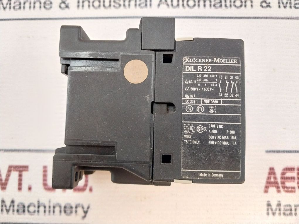 Klockner-moeller Dilr22 Contactor Relay 220V 60Hz – Aeliya Marine Tech®