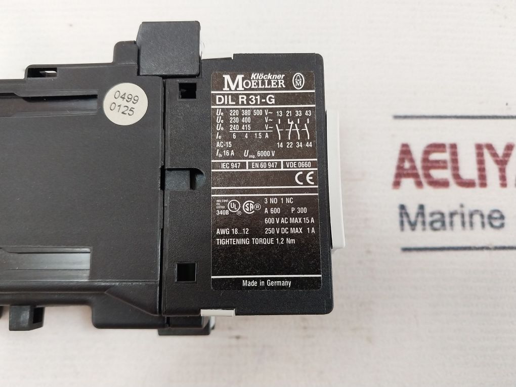 Klockner Moeller Dil R31-g System Contactor Relay – Aeliya Marine Tech®