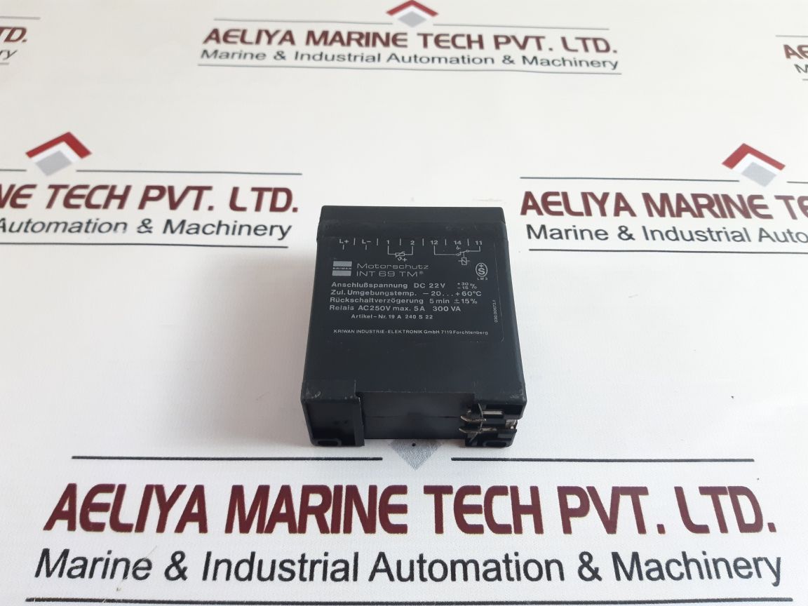 KRIWAN INT 69 TM Motor Protection Relay | 22V DC Input – Aeliya Marine Tech