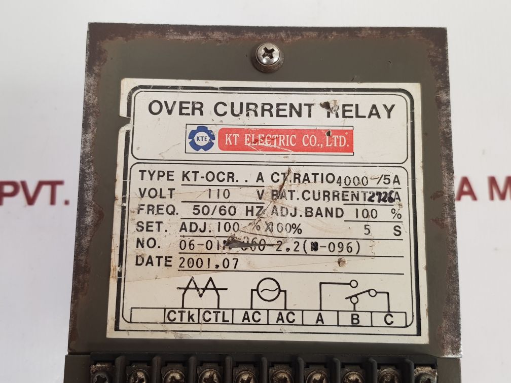 KT Electric KT-OCR..A Over Current Relay | 110V, 50/60Hz Frequency ...