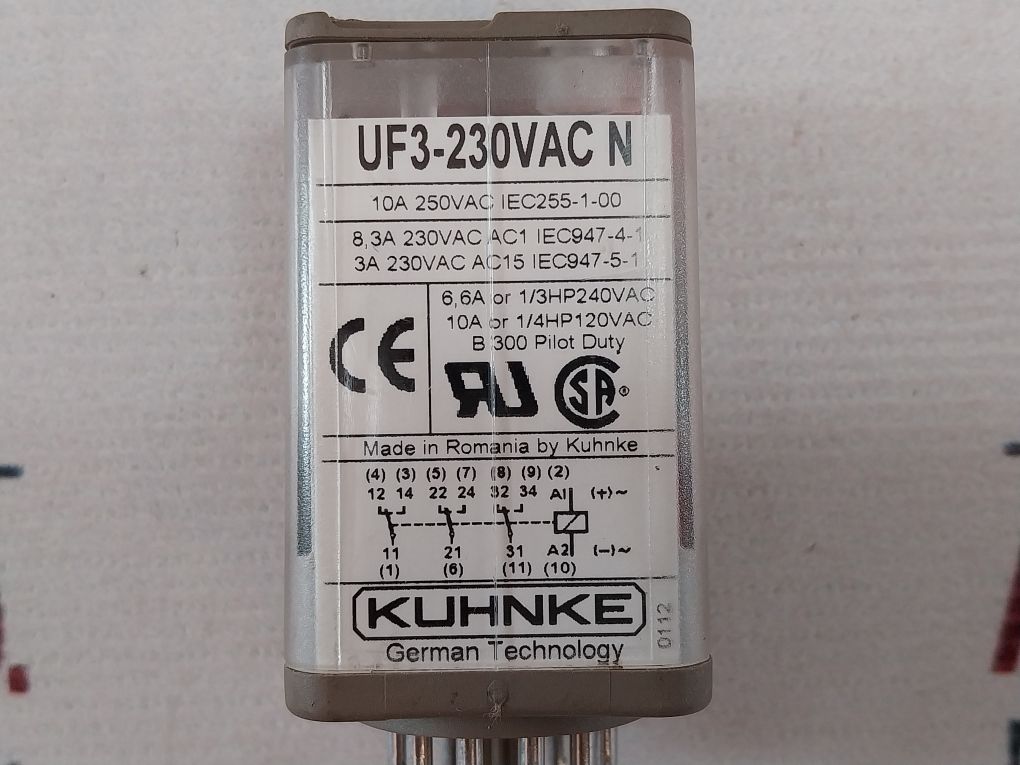 Kuhnke Uf3-230Vac N Relay – Aeliya Marine Tech