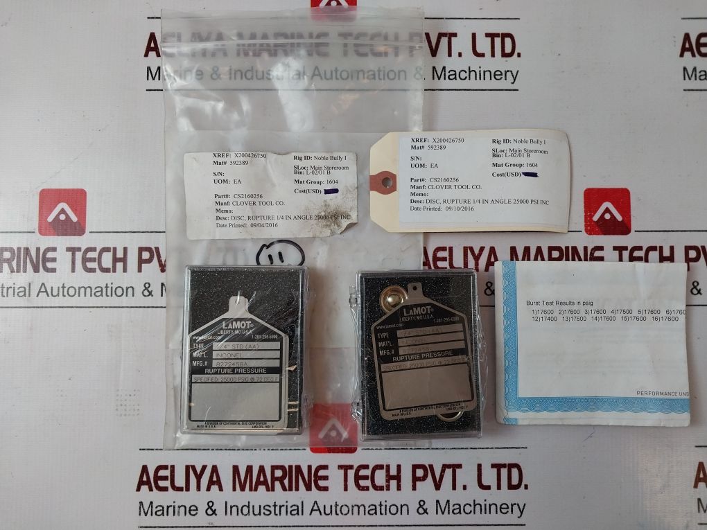 Lamot 1/4" Std (Aa) Rupture Disc – Aeliya Marine Tech