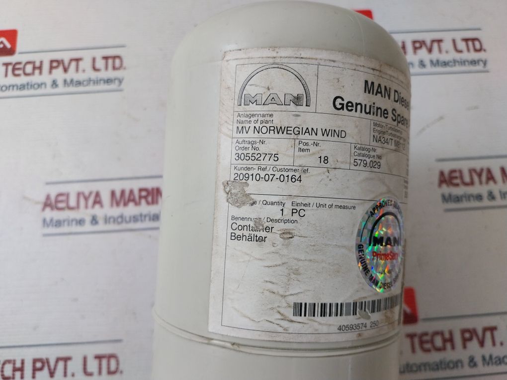 Man Diesel 8L-40/54 Container – Aeliya Marine Tech