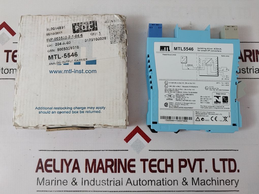 Measurement Technology Mtl5546 Isolating Driver 4/20Ma – Aeliya Marine Tech